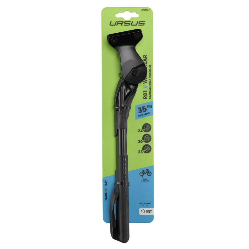 Fahrrad Hinterbauständer Wave mit 40mm Platte - schwarz - Bi